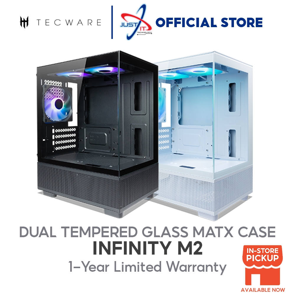 TECWARE INFINITY M2 TG ARGB MATX DESKTOP PC CASE (BLACK / WHITE ...