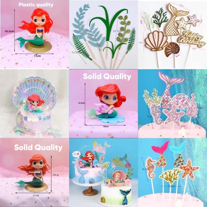 Kek Dekorasi Mermaid tail Dolls cake topper birthday cake decoration ...
