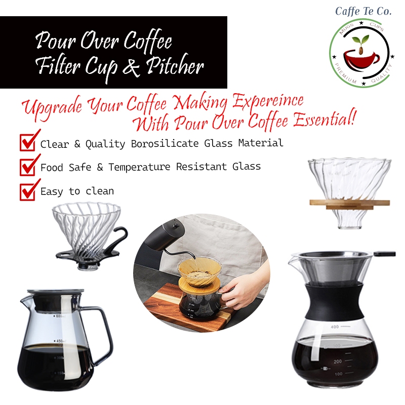 CaffeTeCo – V60 Coffee Dripper Set / Pour Over Coffee Set / Hand Drip ...