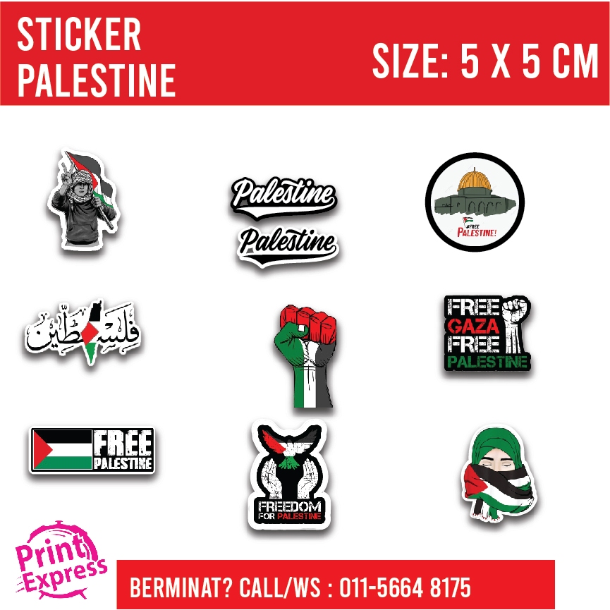STICKER FREE PALESTINE l SAVE GAZA , Sticker Motor , Sticker Kereta ...