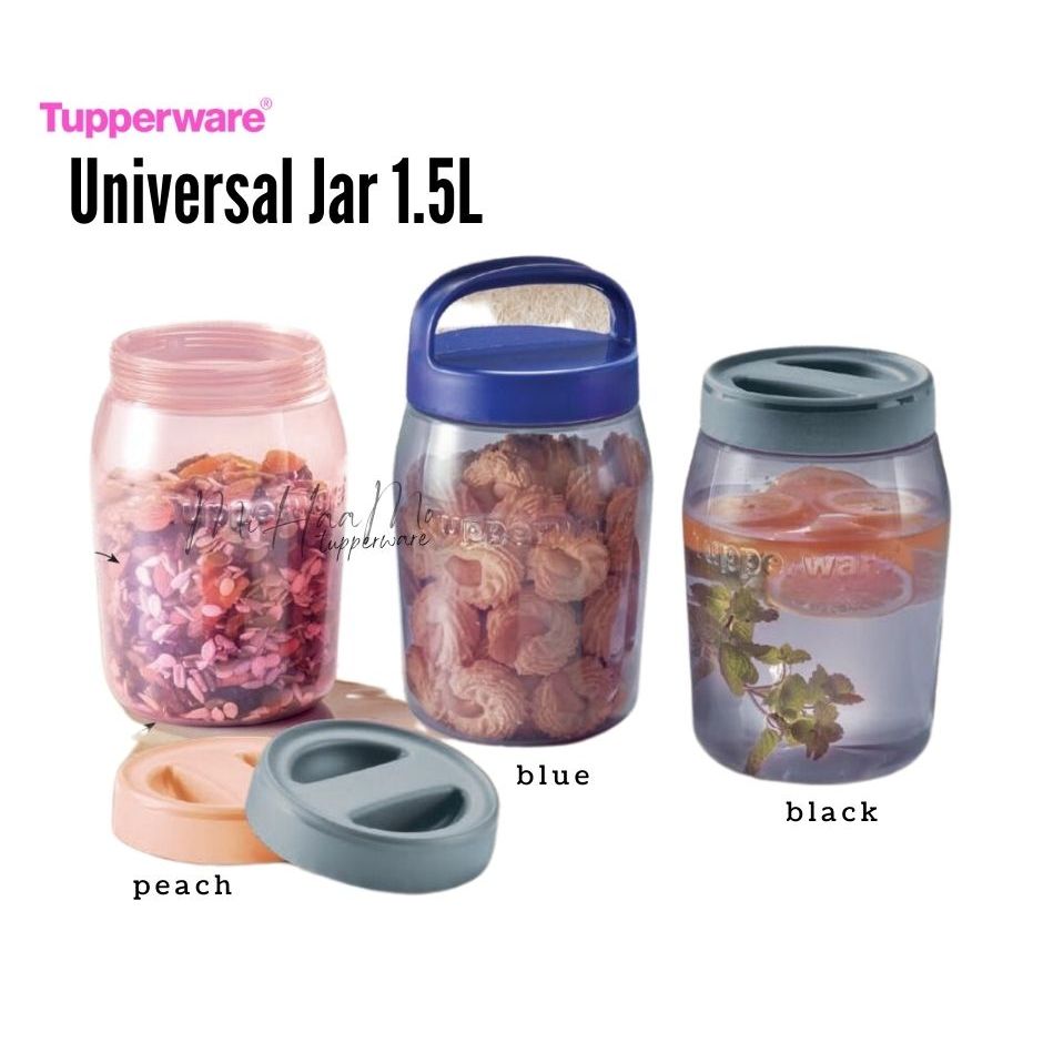 Tupperware Purple/Royale Blue Universal Jar Set 1.5L with Handle Seal ...