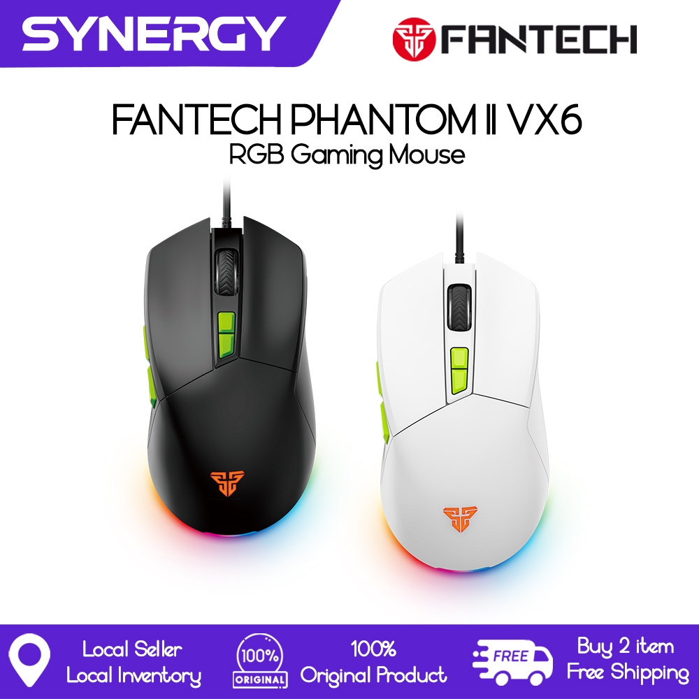 Fantech Gaming Mouse Phantom II VX6 with RGB Lightning, Ergonomic ...