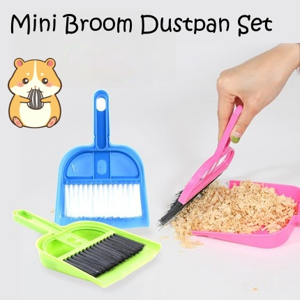 Small Animal Cleaning Brush Hamster Cage Mini Broom Dustpan Set ...