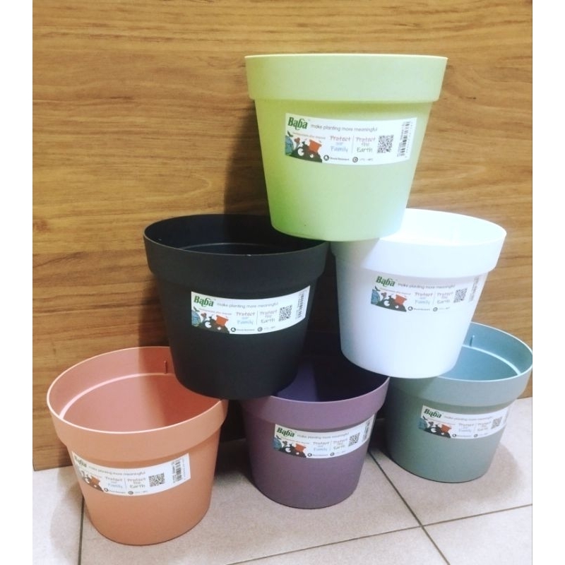 Baba BI-505W Plastic Flower Pot 塑料花盆 Pasu Bunga Plastik | Shopee Singapore