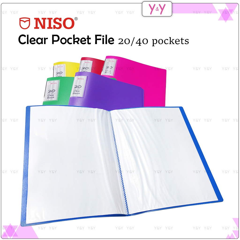 Niso A4 Clear Pocket File / Pockets Clear Book / Document Clear Holder ...