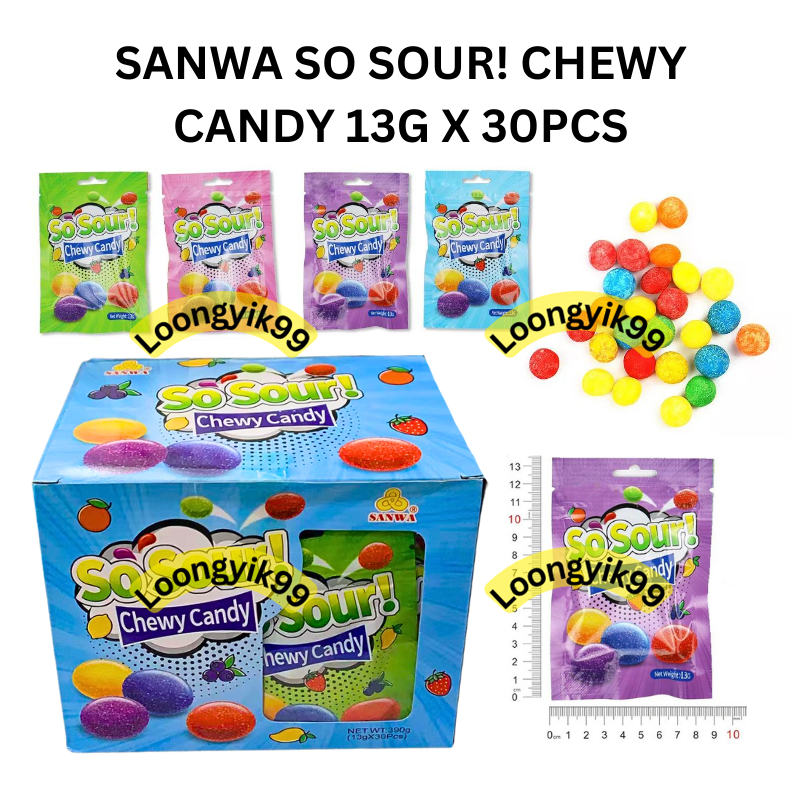 SANWA SO SOUR! CHEWY CANDY 13G X 30PCS HALAL | Shopee Singapore