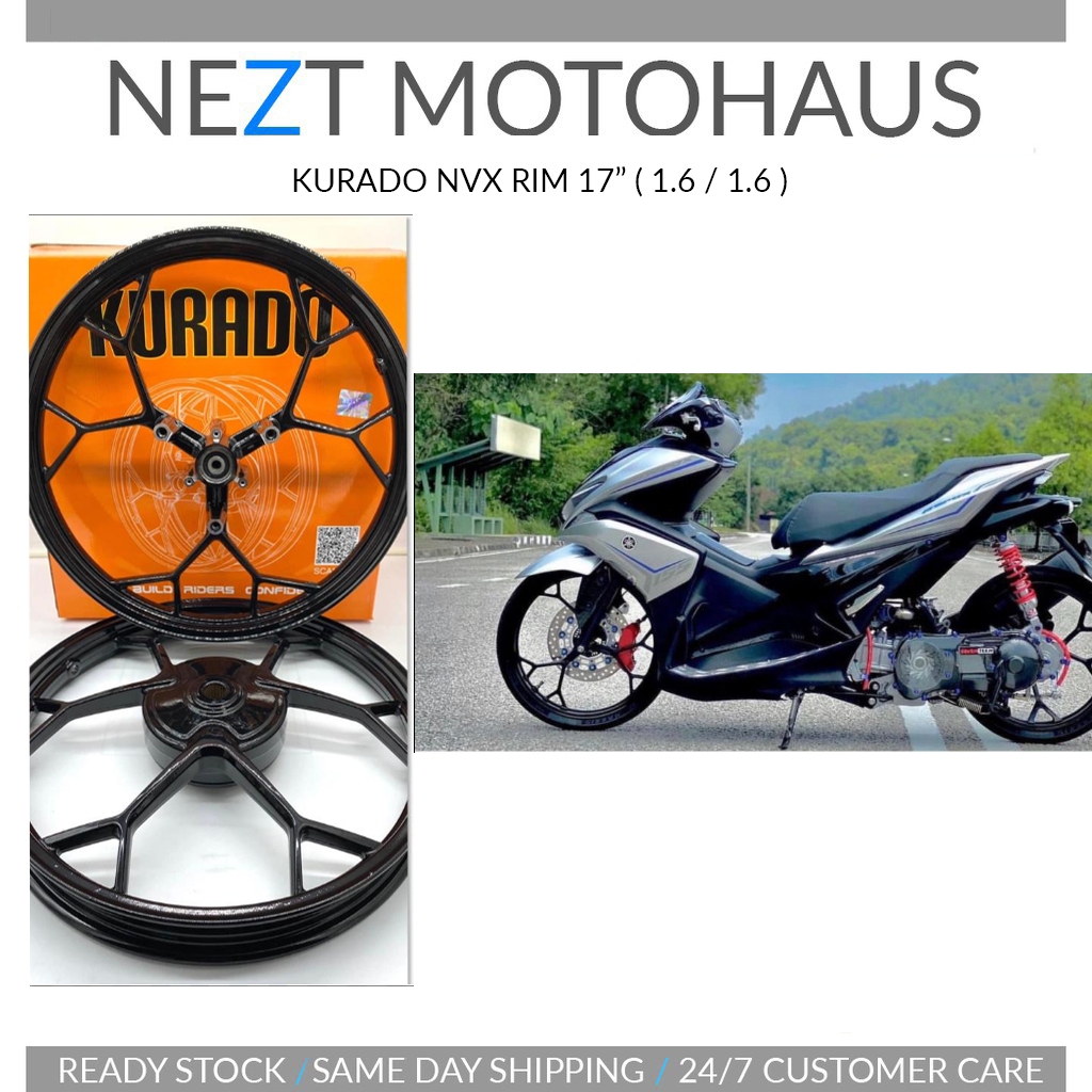 KURADO YAMAHA NVX AEROX V1 / V2 CUTTING XTERO 17" SPORT RIM ( 1.6 / 1.6 ...