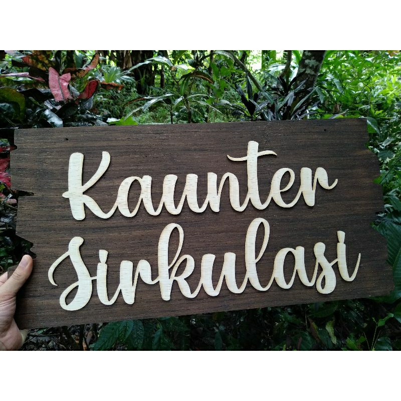 3D Custom Text Logo Sign Board Door Home Deco Wooden Kayu Plywood 60cm ...