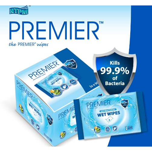 50pcs/Box Premier Sanitizing Wipes 1Sheet X 50Pack 1 kotak Tissue Basah ...