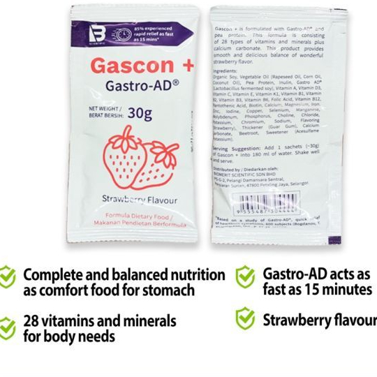 Gascon Plus Gastro-AD Strawberry Flavour ( 30g / Pack ) | Shopee Singapore