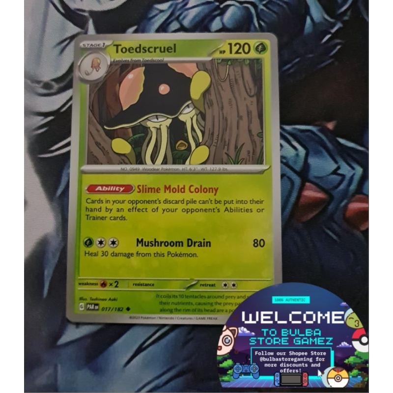 Toedscruel 017/182 Paradox Rift PAR SV04 Pokémon TCG Card Game Scarlet ...