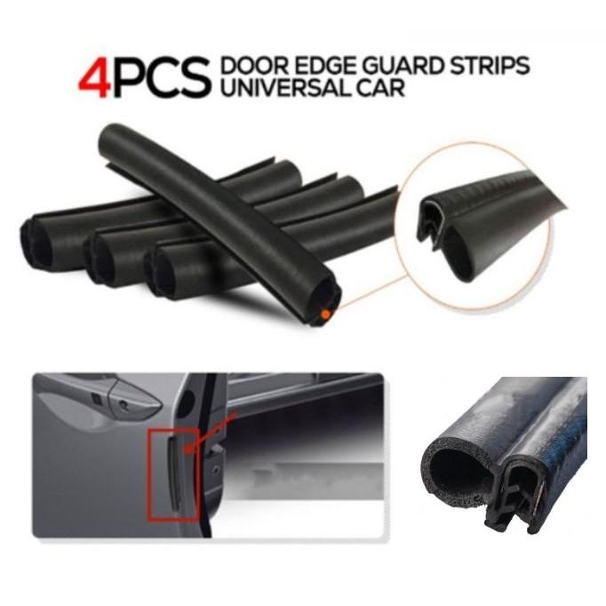 4pcs Car Rubber Door Protector Guard Trim Seal Lip Deflector Black ...