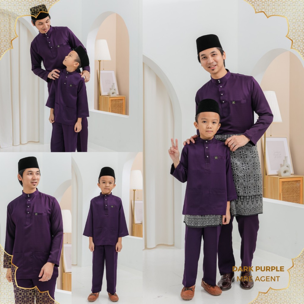 BAJU MELAYU MODEN BAJU RAYA POKET 3 / NO PASAK / ADULTS / CHILDREN ...