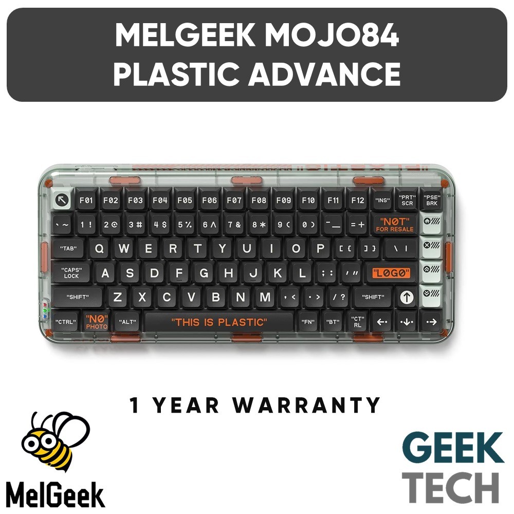 MelGeek Mojo84 Plastic Advance Transparent, Custom & Programmable Hot ...
