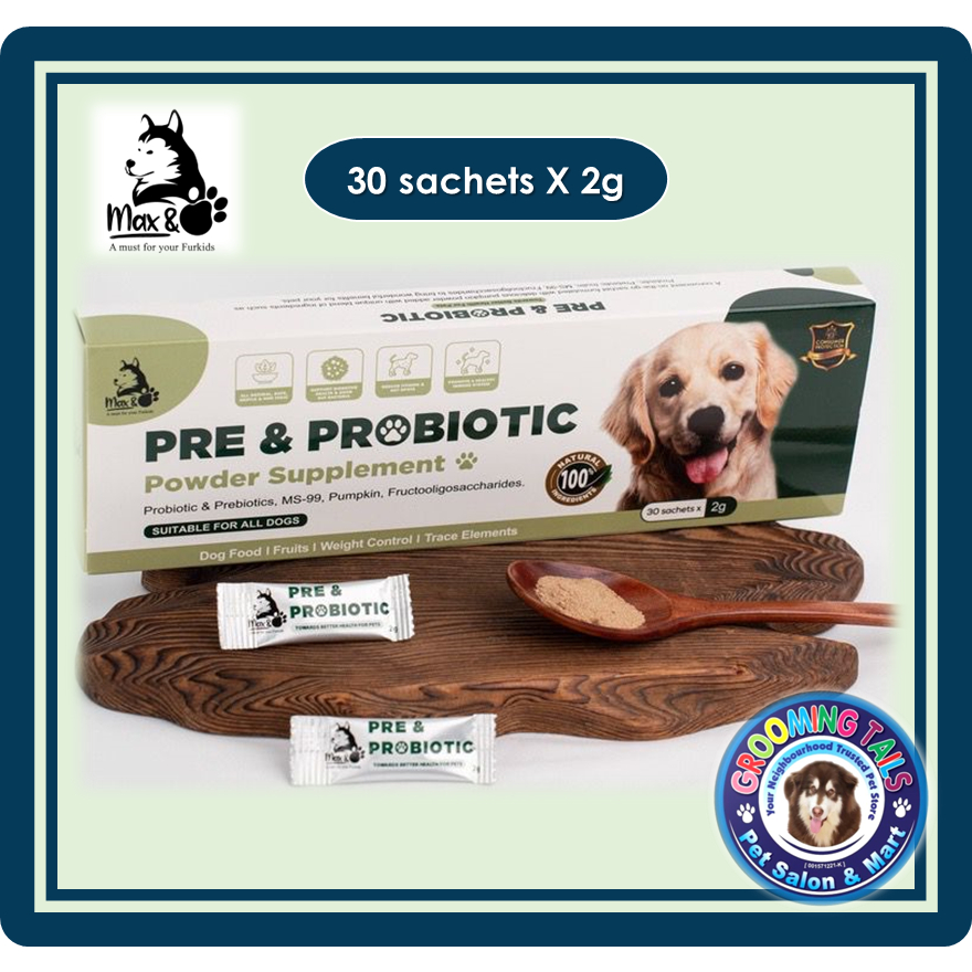 MAX & PAW Pre & Probiotic Powder Form Dog Supplement 60g (Per Box: 2g X ...
