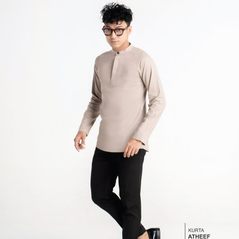 KURTA ATHEEF ( LIGHT BROWN ) ELRAH | Shopee Singapore