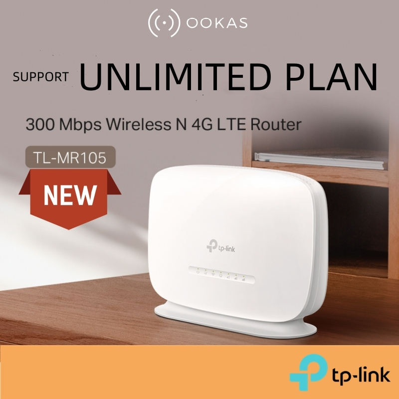 TP-Link TL-MR105 Unlimited Wireless N300 4G LTE Modem WiFi Router ...