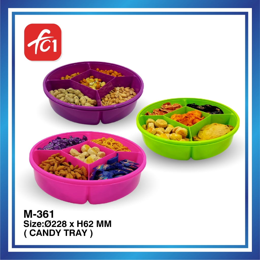 FC1 Raya Candy Fruit Kuih 5 Compartment Container bekas kuih raya ...