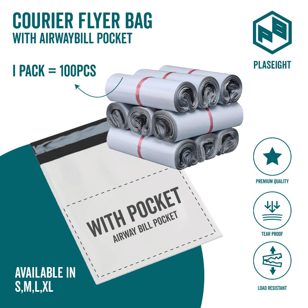 Plas8 Plastic Mailing Bag - 100pcs/pkt Courier Bag Kurier 快遞袋 Parcel ...