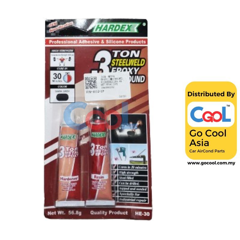HE-30 HARDEX 3 TON STEELWELD METAL EPOXY COMPOUND / HE30 (56.8G ...