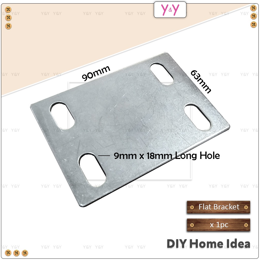 Y&Y Eco 62mmx90mm Zinc Flat Bracket / Flat Plate / Metal Steel Metal ...
