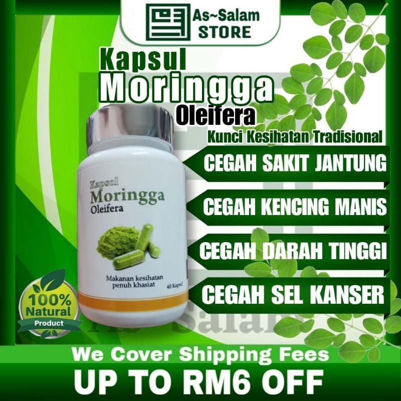 MORINGA Capsules 100 seeds Orang Kampung Oleifera Capsules Organic ...