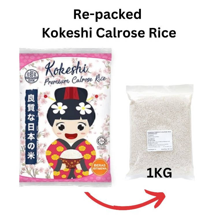 REPACK Japonica Calrose Rice 1kg Premium Japanese Sushi Rice | Shopee ...