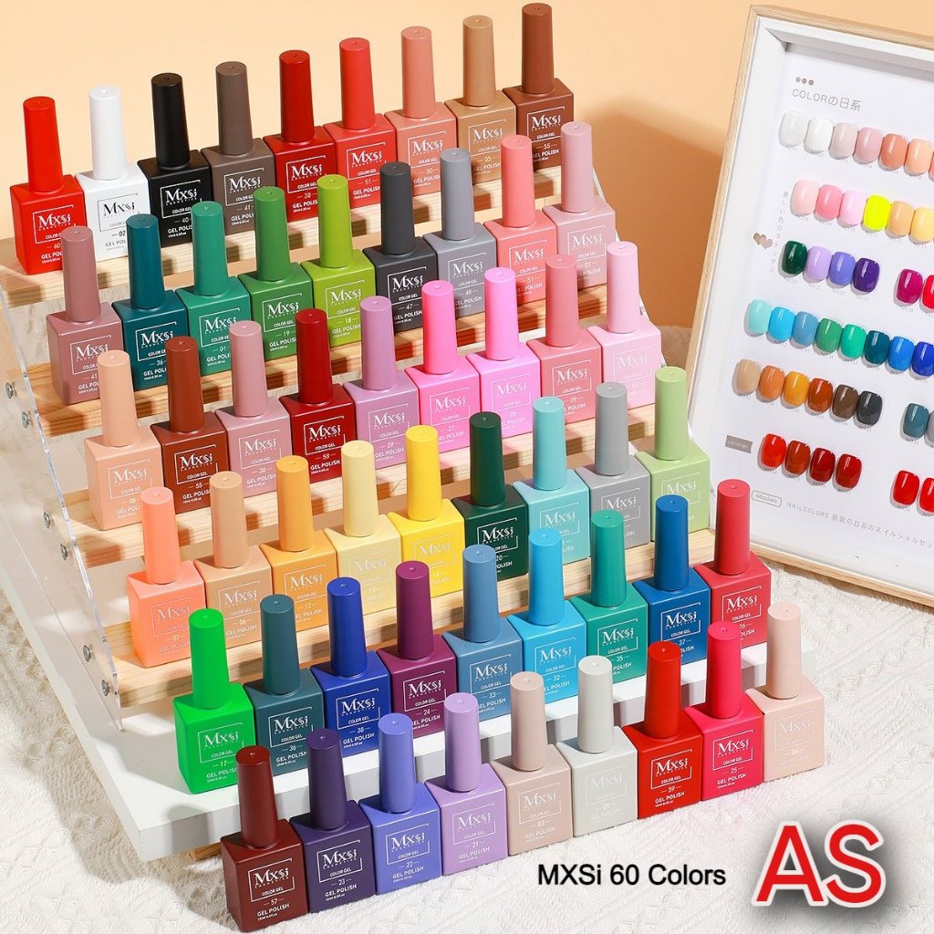 AS MXSi Full Set 60 Colors Series Nail Polish Gel Collection 15ml Nail ...