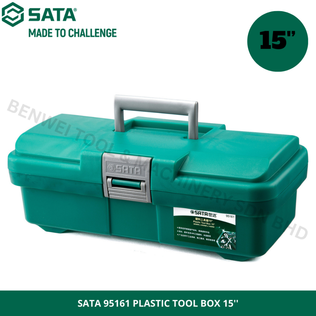 SATA 95161 PLASTIC TOOL BOX 15'' / 39 X 20 X 14CM TOOL BOX / TOOL CASE ...
