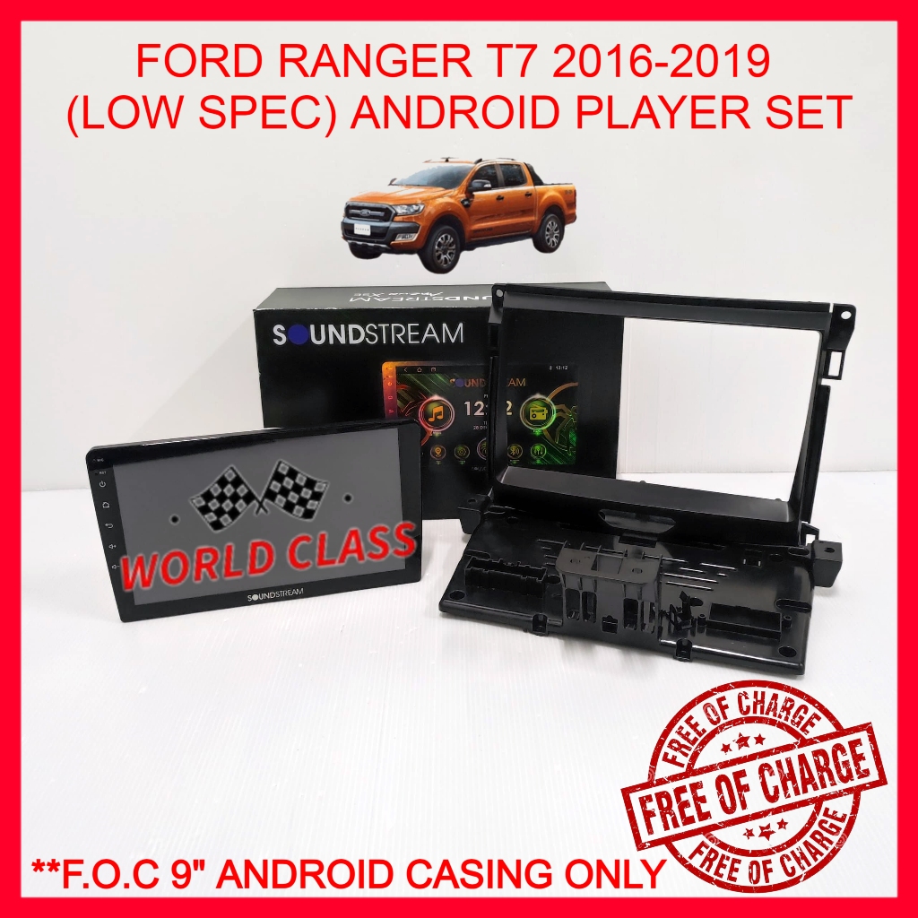 FORD RANGER T7 2016-2019 (LOW SPEC) 9" SOUNDSTREAM ANDROID IPS PLAYER ...