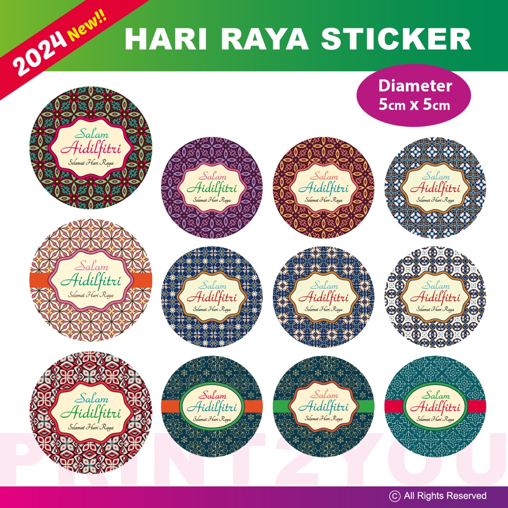 [100PCS] 2024 HARI RAYA STICKER, SALAM AIDILFITRI STICKER | Shopee ...