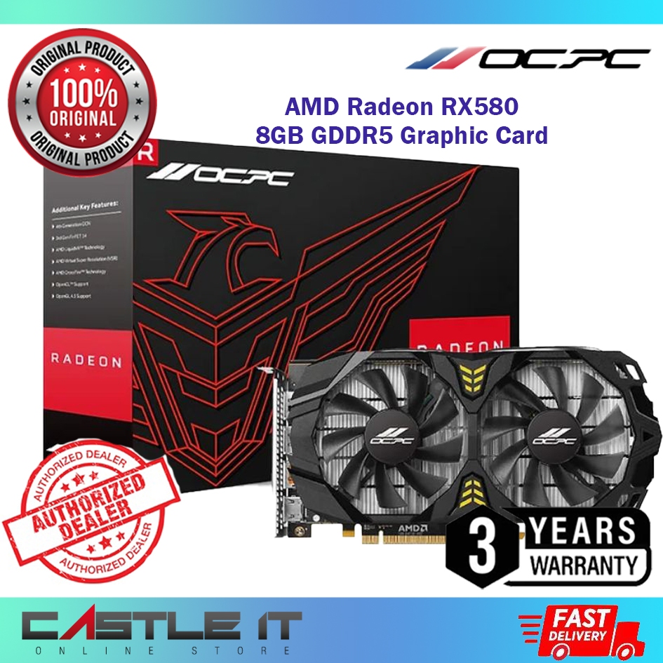 OCPC RX 580 SE/XE White 8GB GDDR5 AMD Radeon Gaming Graphics Card ...