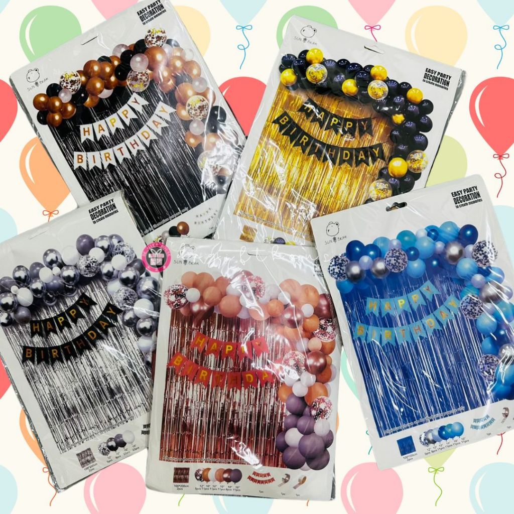 Birthday Decoration Set Balloon Garland Arch Stand Belon Birthday Girl ...