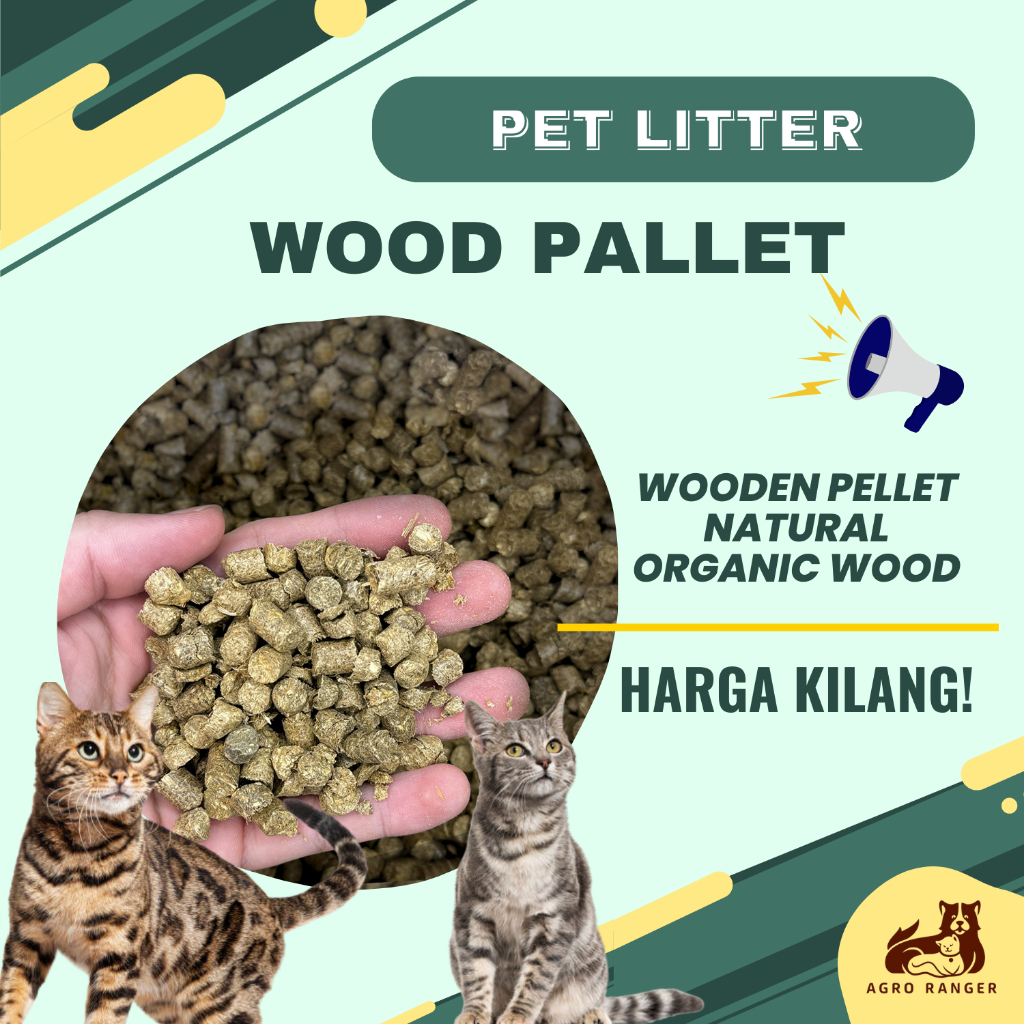 Pet Bedding Pine Wood Pallet Cat Litter Pasir Kucing Kayu kuching (5KG ...