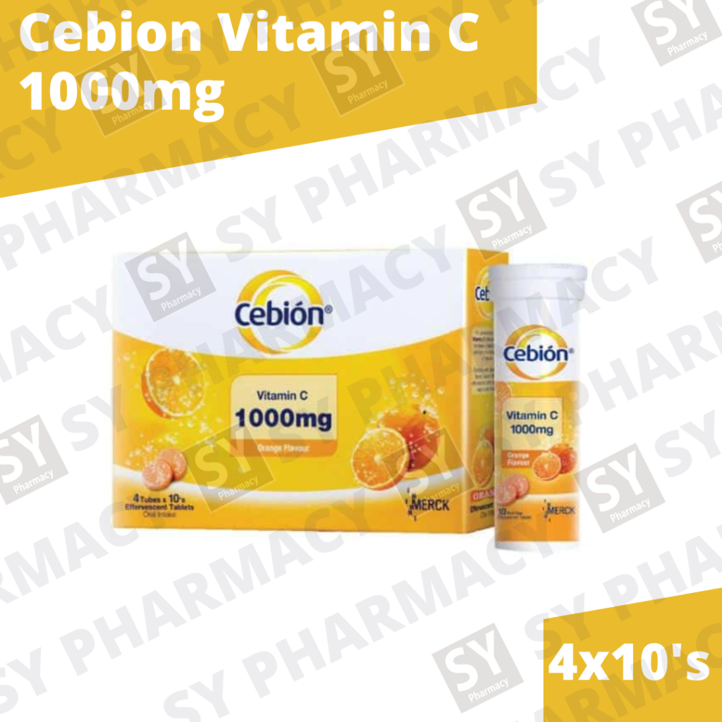 Cebion Vitamin C Effervescent Tablet 1000mg 4x10's (Exp: 11/2024 ...
