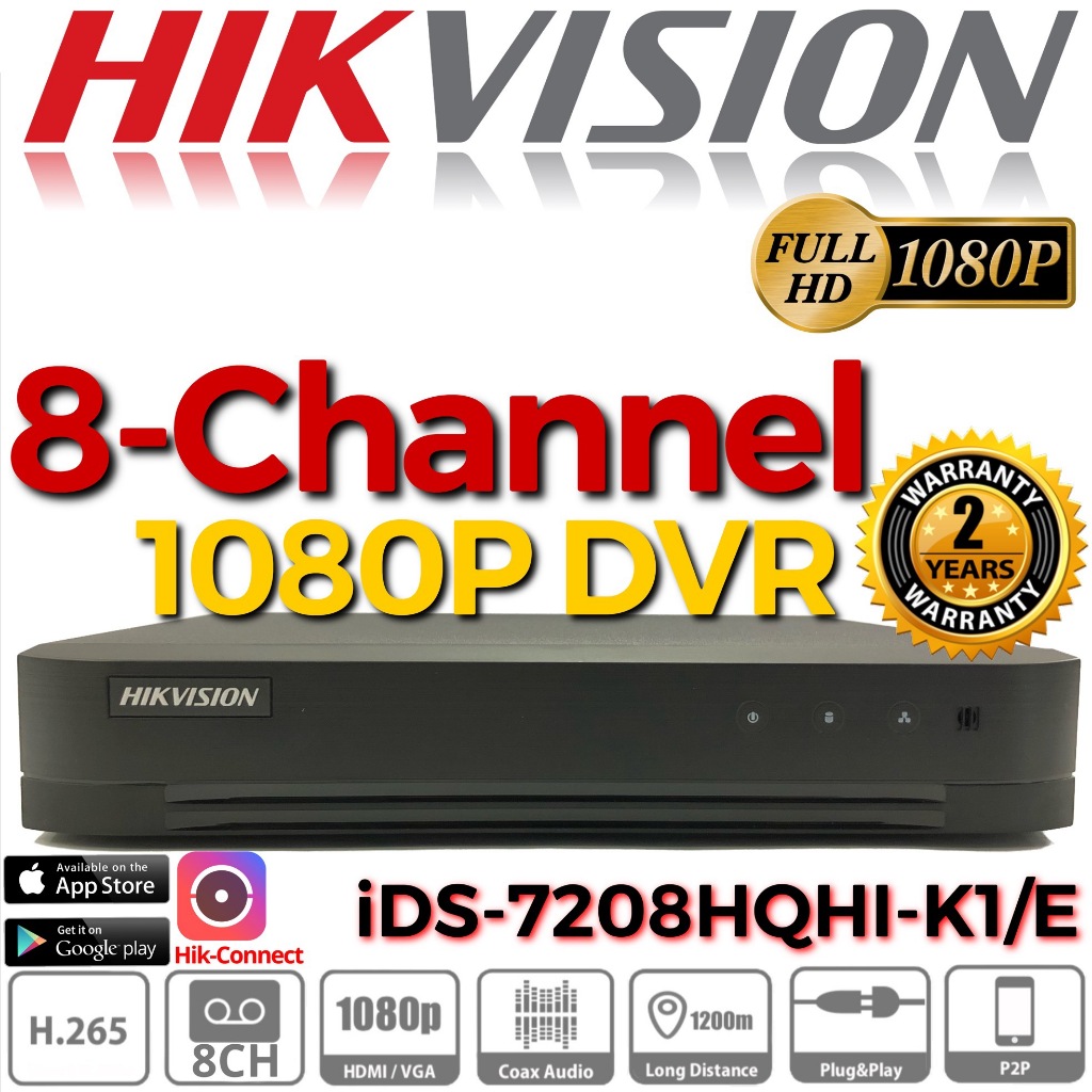 HIKVISION 8-CHANNEL 1080P DVR 2.0MP TURBO HD 4.0 CCTV HIK DS-7208HQHI ...