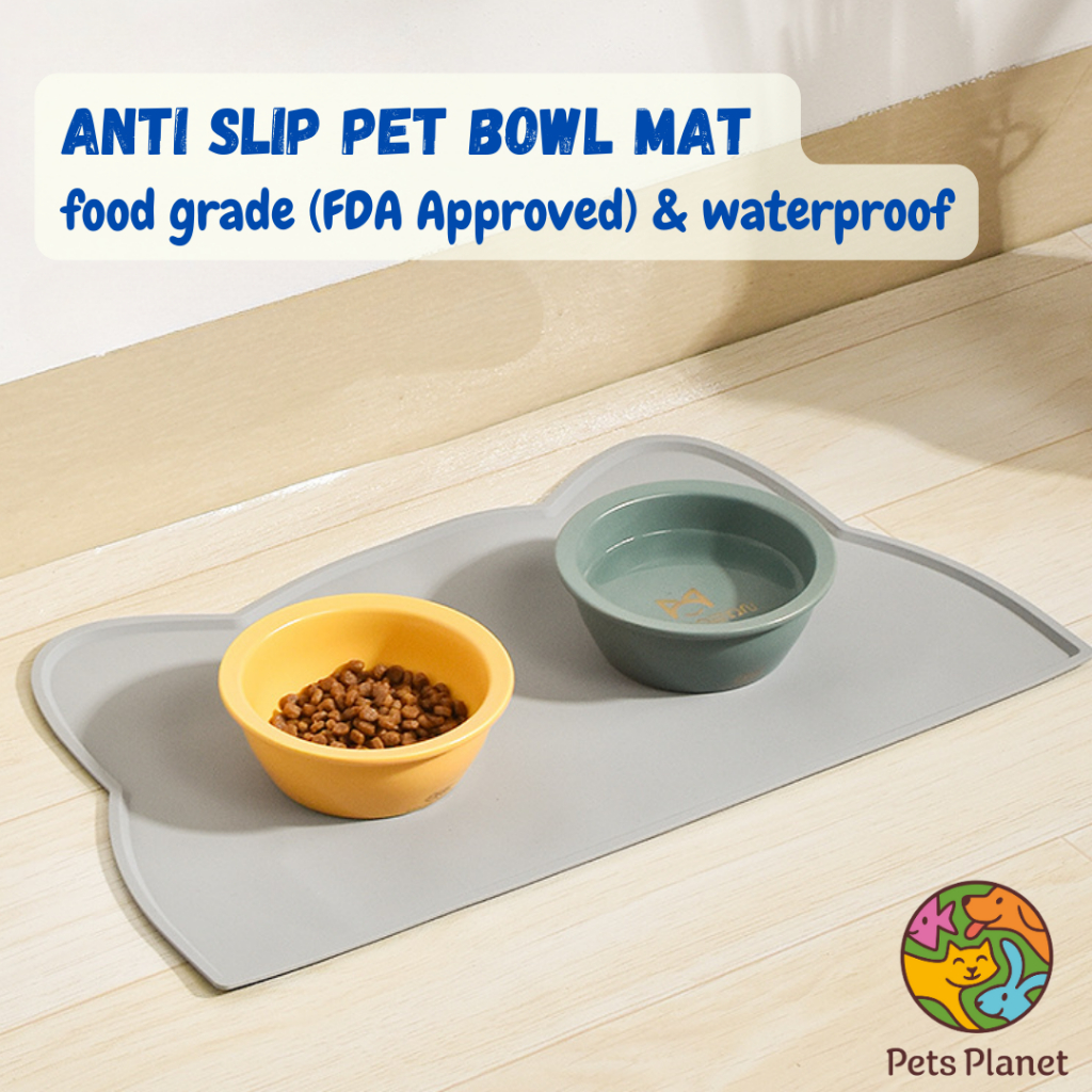 Cat Food Mat | Anti Slip Cat Dog Bowl Mat | Silicone Cat Dog Feeding ...