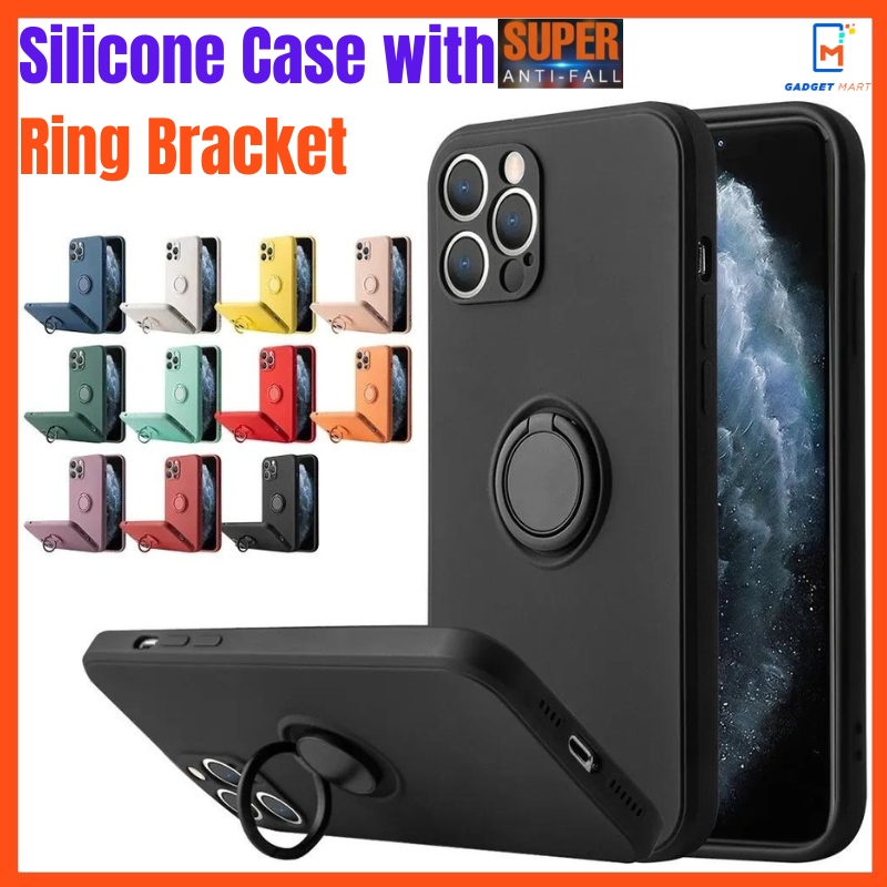 SAMSUNG A26 A06 A56 A36 A55 A35 A25 A15 A05S A05 5G Candy with ring bracket Silicone Matte Plain ...