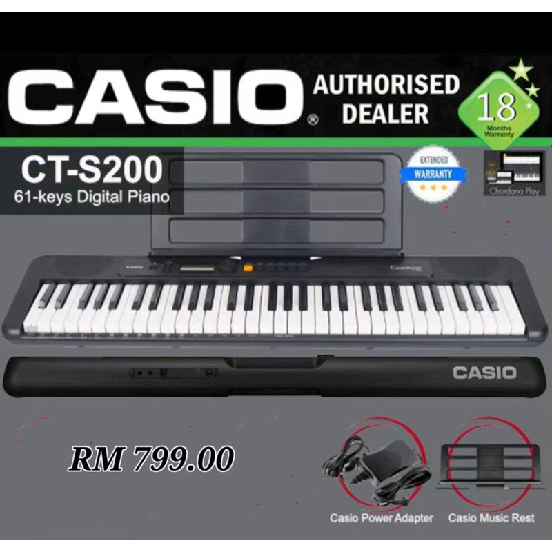 Casio CT-S200 61 Key Casiotone Electric Keyboard | Shopee Singapore