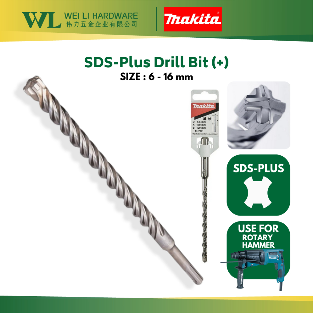 MAKITA 6-16mm Nemesis SDS-Plus Bit (+) /sds plus drill bit / masonry ...