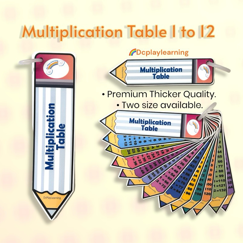 [Premium Quality] Times Table/ Multiplication Table/ jadual pendaraban ...