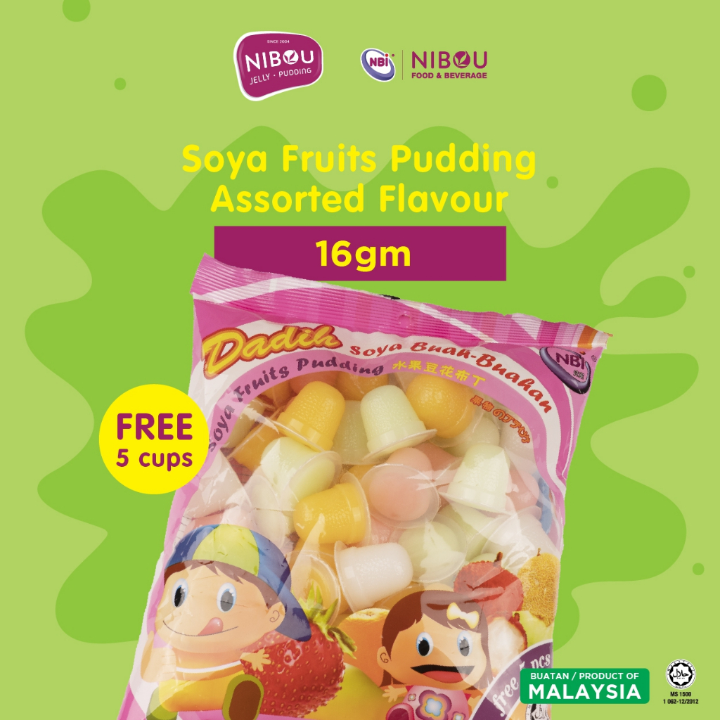 Nibou (NBI) DADIH Soya Fruit Pudding - Mixed (Free 5 Pcs) (16gm x 45's ...