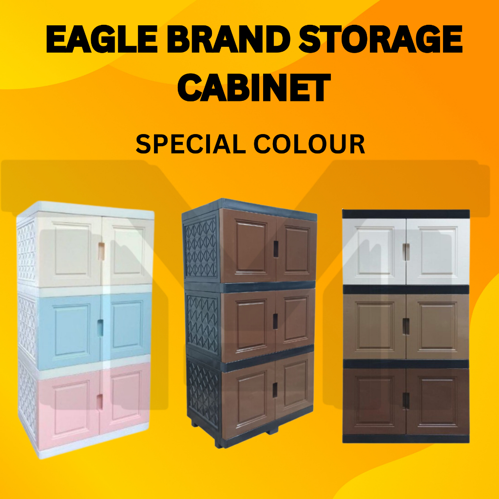 NEW COLOUR BROWN Storage Cabinet 3 Tier /Plastic Cabinet / kitchen ...