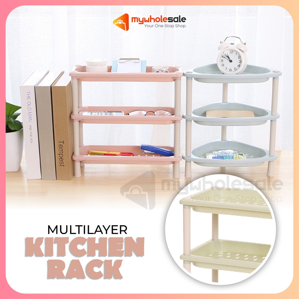 Multifunctional 3 Layer Rack Kitchen and Toilet Shelf Floor-Standing ...