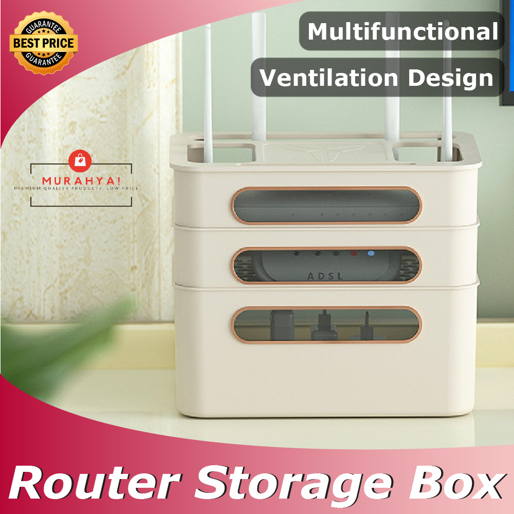 WiFi Router Storage Box Wire TV Set Top Box Shelf Socket Optical Cable ...