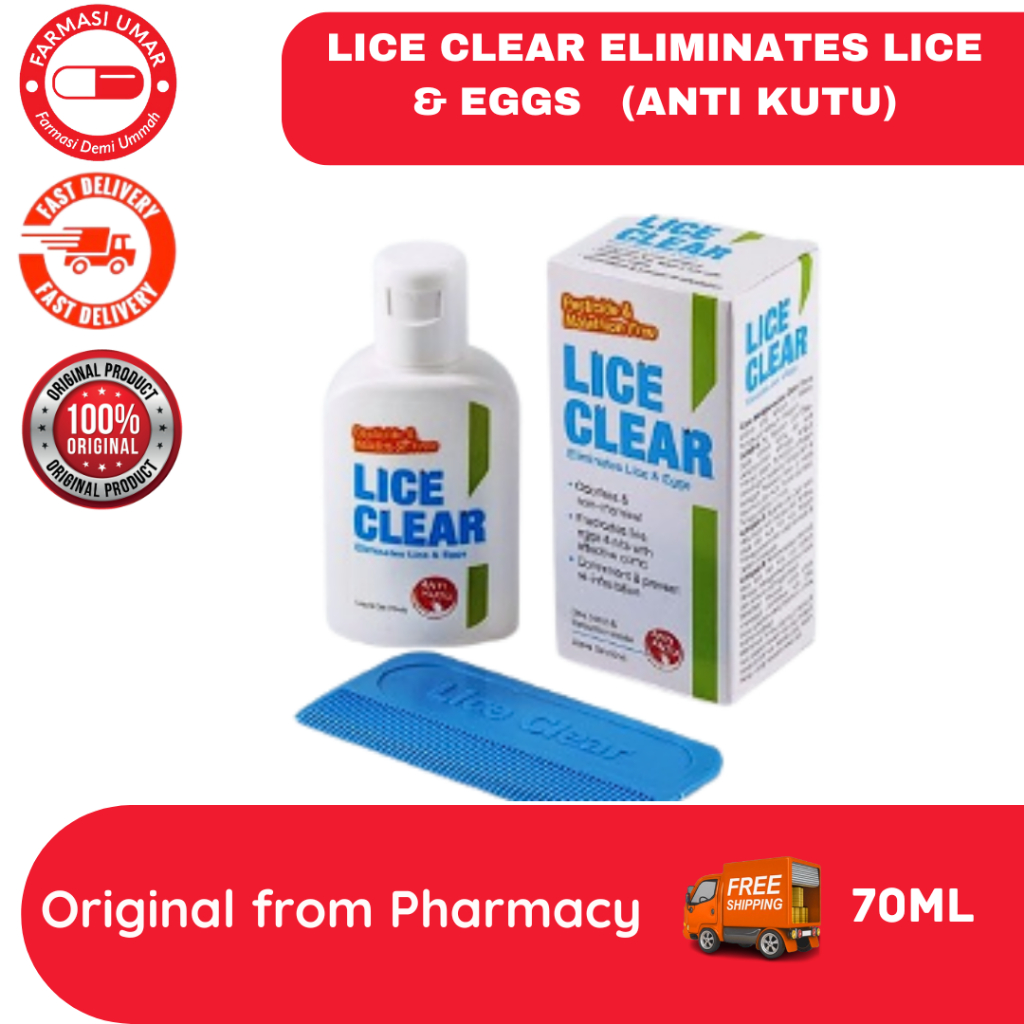 LICE CLEAR Eliminates Lice & Eggs 70ml (hapuskan kutu) | Shopee Singapore