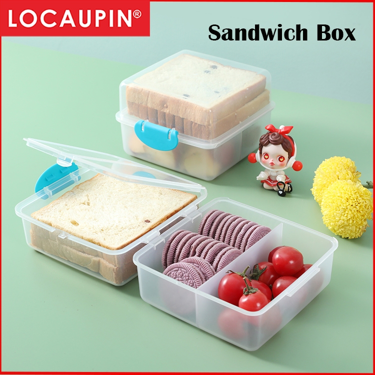 Locaupin BPA FREE Plastic Sandwich Containers,Easy Open & Close , Lunch ...