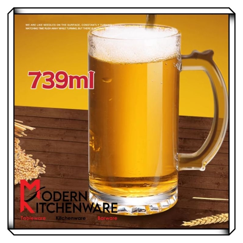 (MKitchenware)739ml Big Glass Beer Mug Beer Glass Gelas Cawan Besar ...