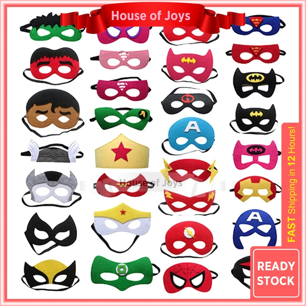 Marvel Superhero Felt Mask Party Superman Hulk Batman Spiderman ...