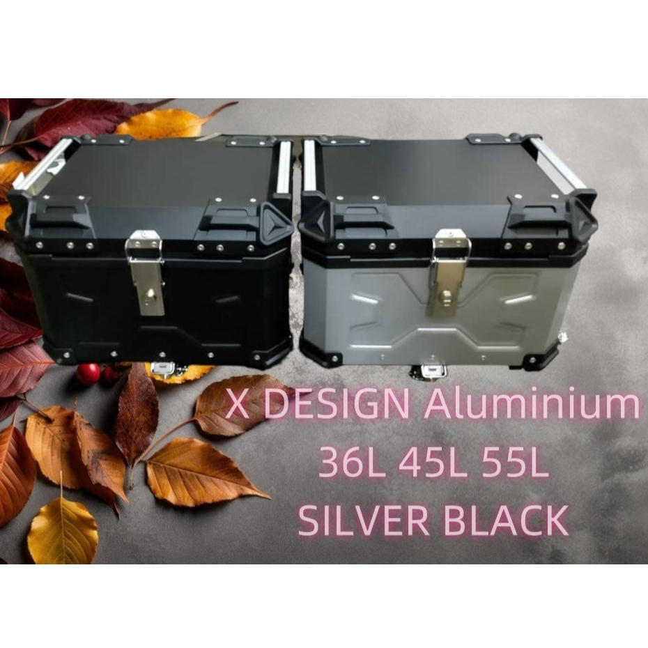TOP BOX SILVER BLACK 36L 45L 55L > XPREMIUM DESIGN Aluminium > KOSONG DESIGN Aluminium > ABS ...